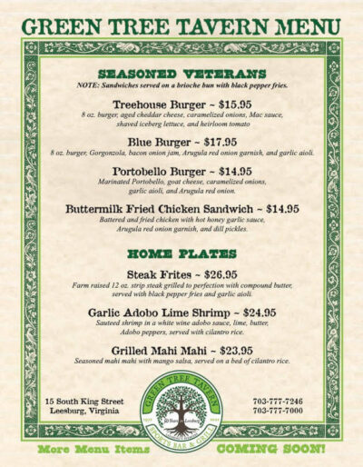 MENU - Green Tree Tavern