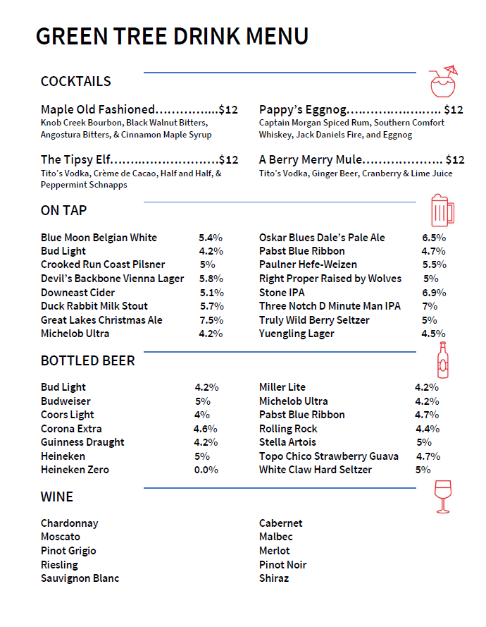 OUR MENU - Green Tree Tavern