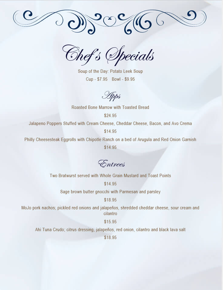 MENU - Green Tree Tavern