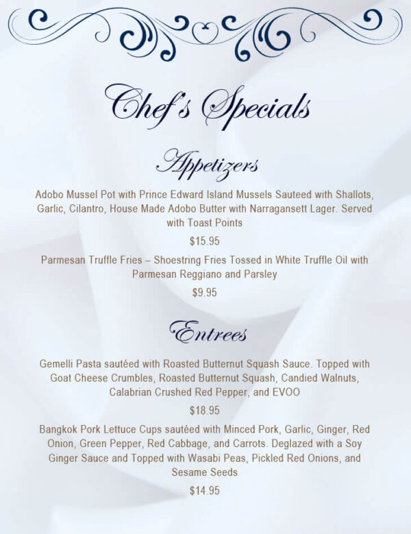 MENU - Green Tree Tavern