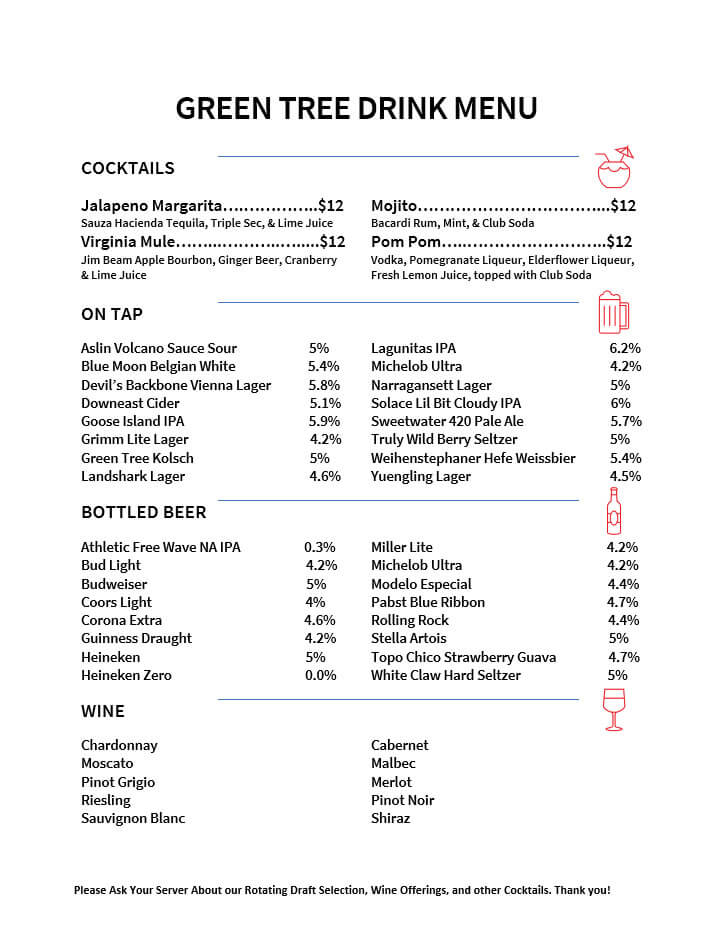 MENU - Green Tree Tavern
